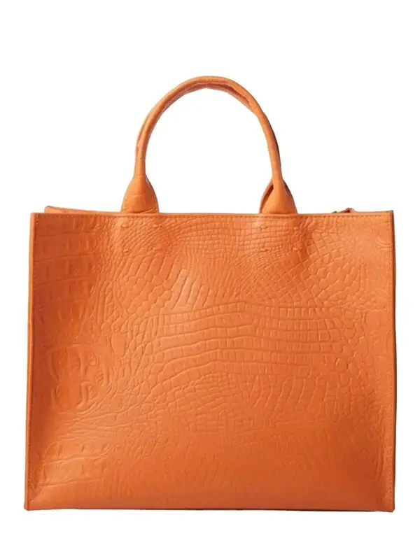 SARAH STEWART Adele Croc Handbag - Orange Croc