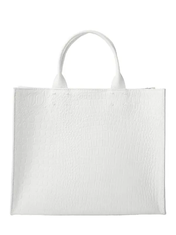 SARAH STEWART Adele Croc Handbag - White Croc