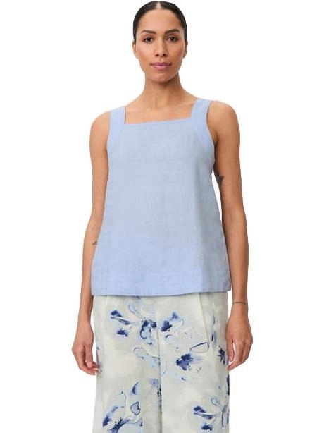 MASAI COPENHAGEN Linen Square Neck Top With Back Tie Detail - Skyway