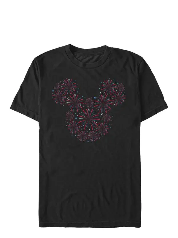 MICKEY & FRIENDS Fireworks Logo Graphic T-shirt - Black