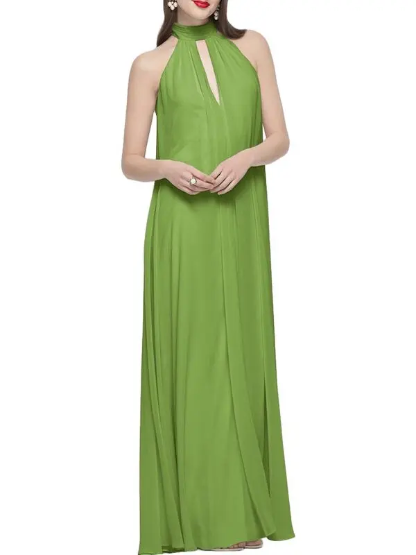 Dessy Collection Lina Halter Neck Maxi Gown - Peridot