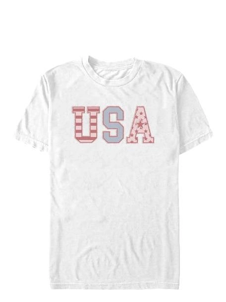 LOST GODS Usa Star Fill Classic Short Sleeve Graphic T-shirt - White