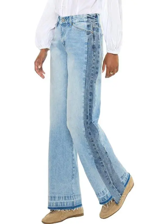 KANCAN Bethell High Rise Wide Flare Jeans - Medium Wash