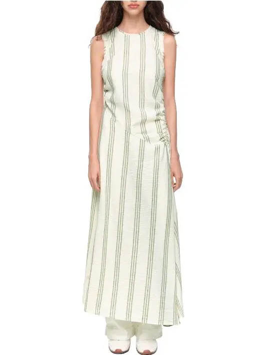 Bimba Y Lola Striped Sleeveless Midi Dress - Green