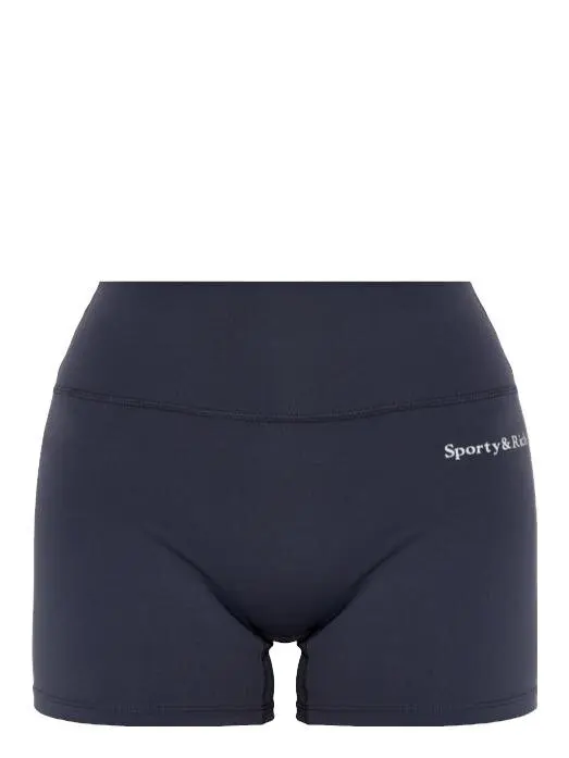 SPORTY  RICH Sporty & Rich Elastic Waist Shorts - Black