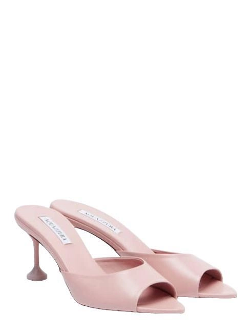 AQUAZZURA Bisous 65 Leather Mules - Pink