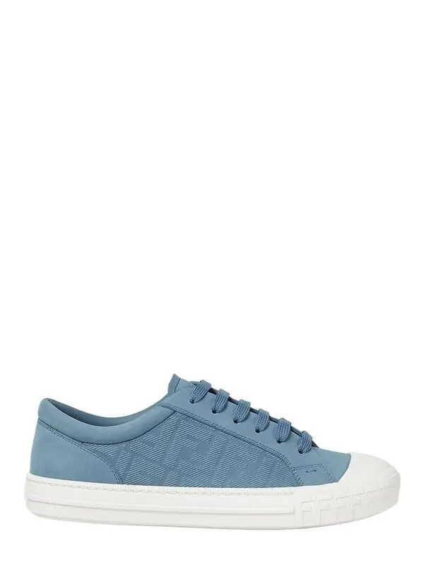 Fendi Domino Ff Motif Lace-up Sneakers - Light Blue