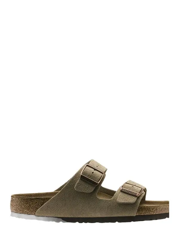 BIRKENSTOCK Suede Buckle-fastening Slides - Brown