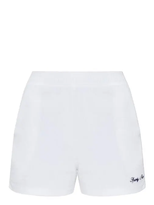 SPORTY  RICH Sporty & Rich Elastic Waist Shorts With Logo - White