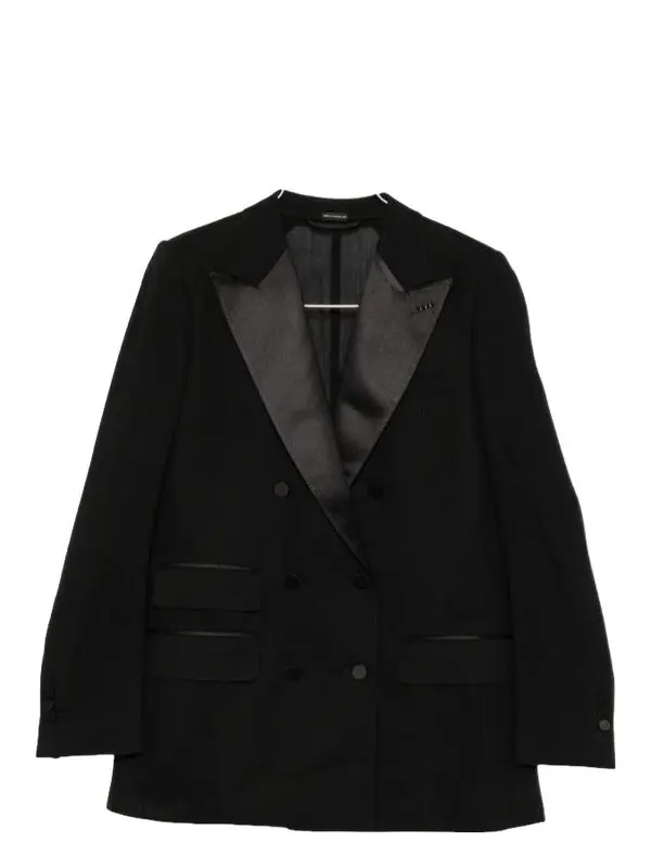 TOM FORD Double-breasted Collared Jacket - Black