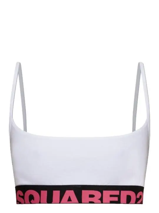 Dsquared2 Sleeveless Top With Elasticated Hem - White