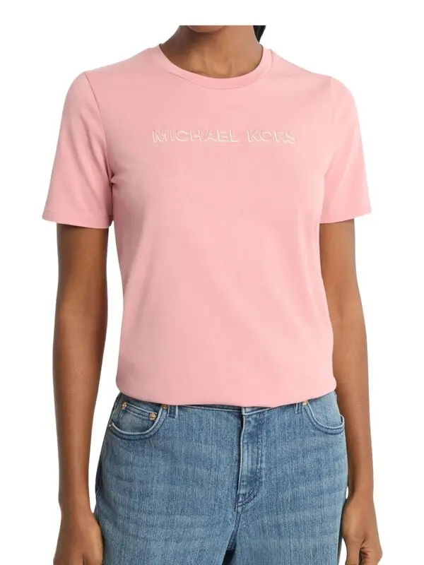 Michael Kors Crew Neck T-shirt With Front Logo - Primrose
