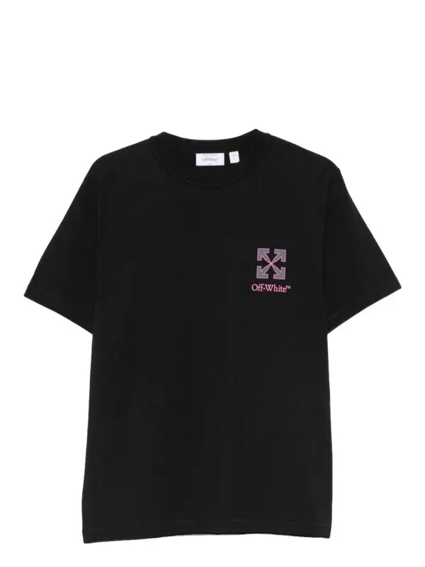 Off-White Arrows Logo-print Cotton T-shirt - Black