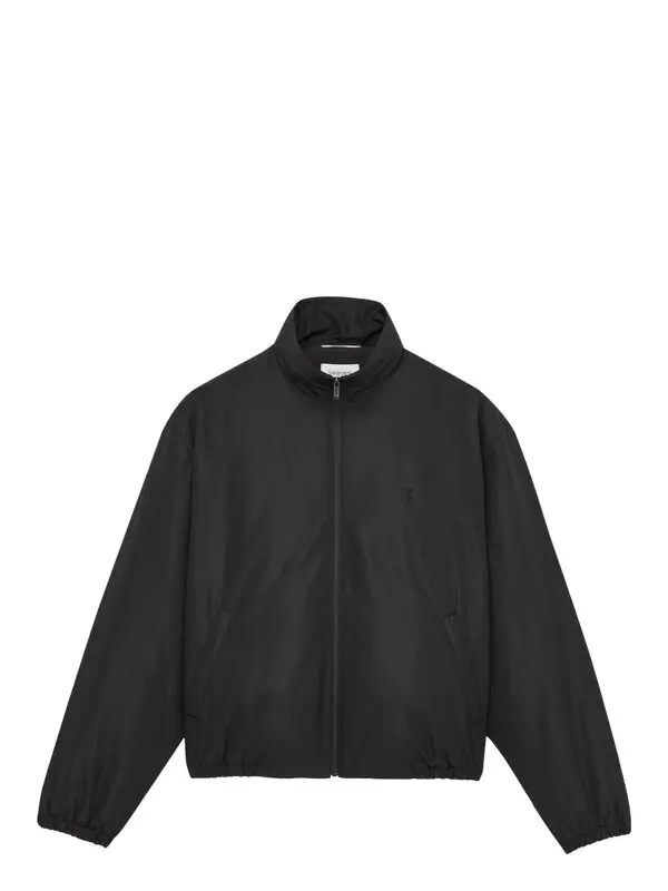 Saint Laurent Cassandre Windbreaker In Taffeta - Black