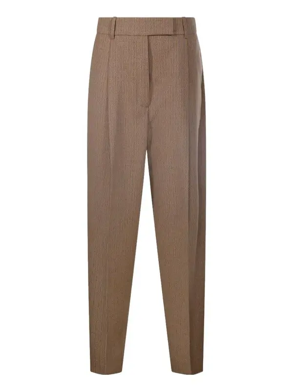 RÓHE Daria Single-pleat Tapered Pants - Brown