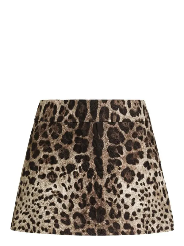 Dolce & Gabbana Leo-print Brocade Mini Skirt - Multi-color