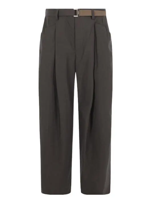 Sacai Pleated Belted Trousers - Black