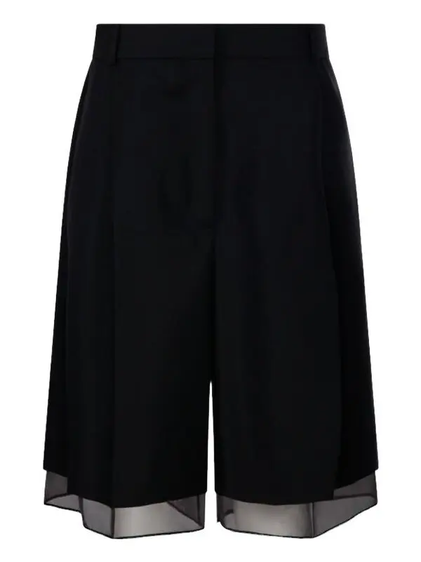 RÓHE Sheer Hem Bermuda Shorts - Black