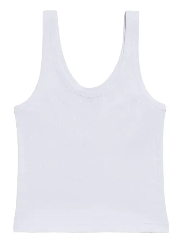 Balenciaga Cotton Ribbed Tank Top - White