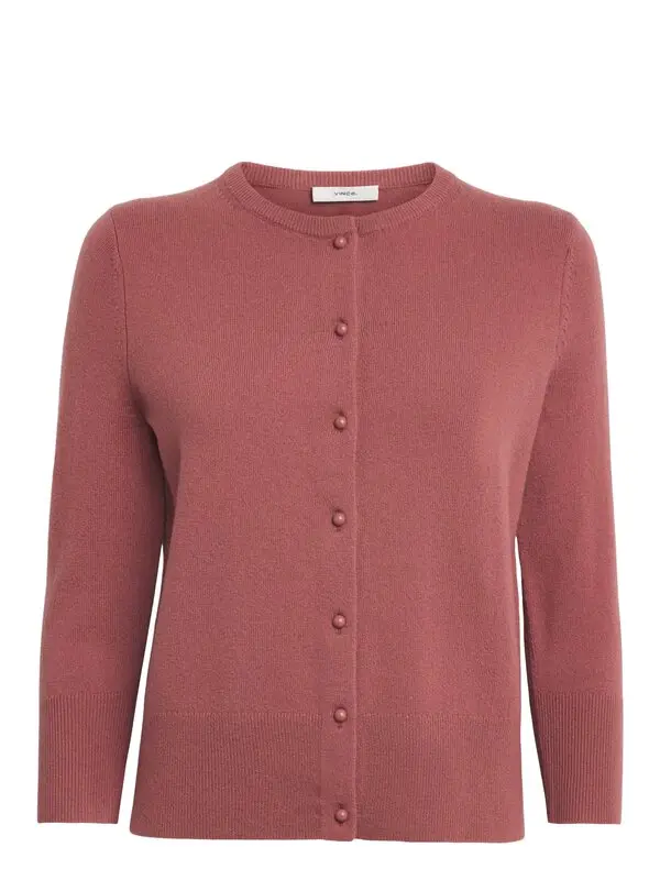 Vince Wool-blend Cardigan With Ribbed Hem - Red
