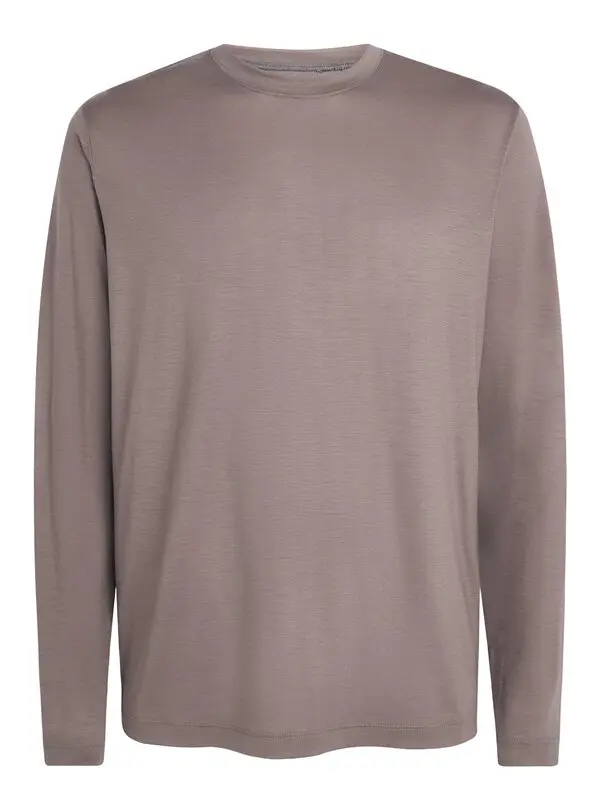 Sease Virgin Wool Long-sleeve T-shirt - Brown