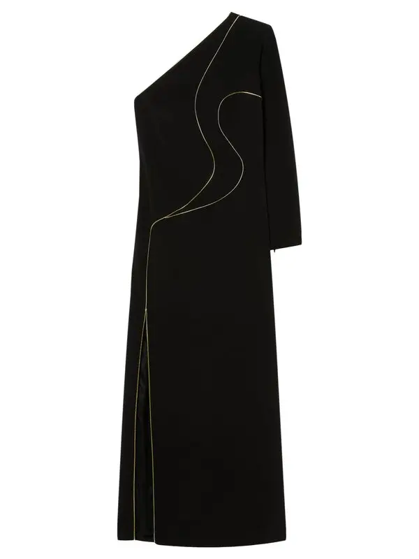 Marina Rinaldi Asymmetrical Maxi Dress - Black