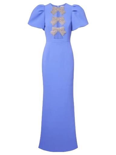 Rebecca Vallance Violetta Embellished Bow Gown - Blue