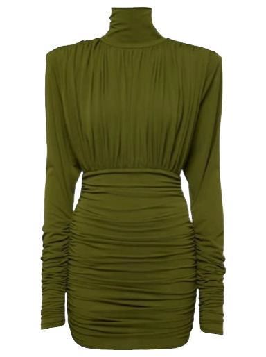 Alex Perry Ruched Crepe Jersey Minidress - Green