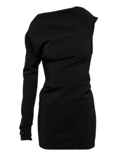 Maticevski One-shoulder Draped Jersey Minidress - Black
