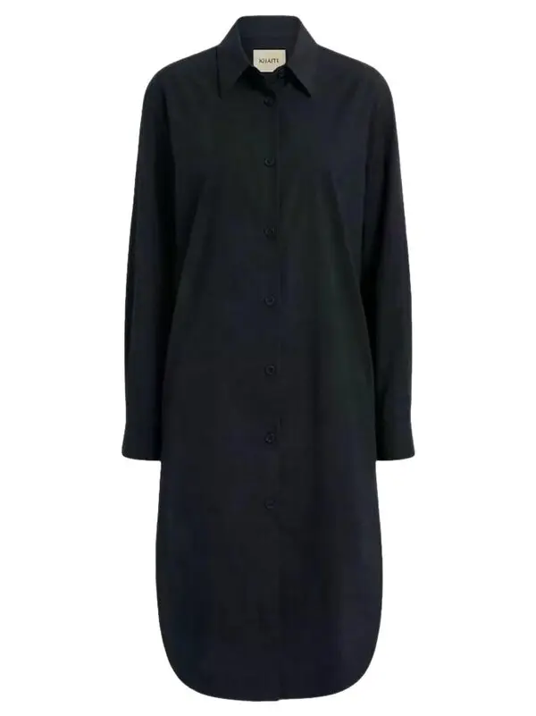 Khaite Long-sleeve Button-fastening Midi Dress - Blue