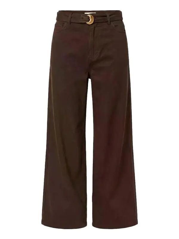 TWINSET Belted Wide-leg Jeans - Brown