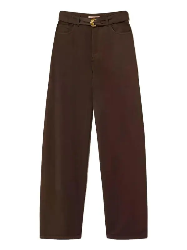 TWINSET Belted Wide-leg Jeans - Brown