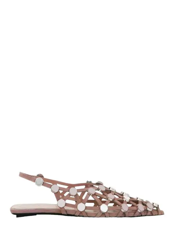 Attico Embellished Suede Slingback Pumps - Pink
