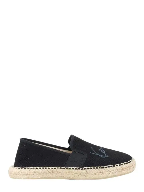 Kenzo Logo-embroidered Canvas Espadrilles - Black