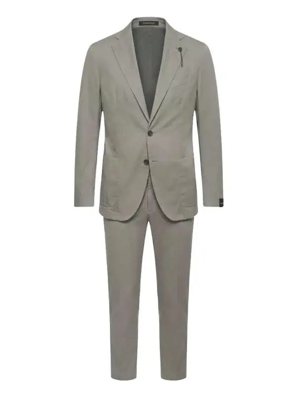 SANTANIELLO Single-breasted Buttoned Suit - Grey