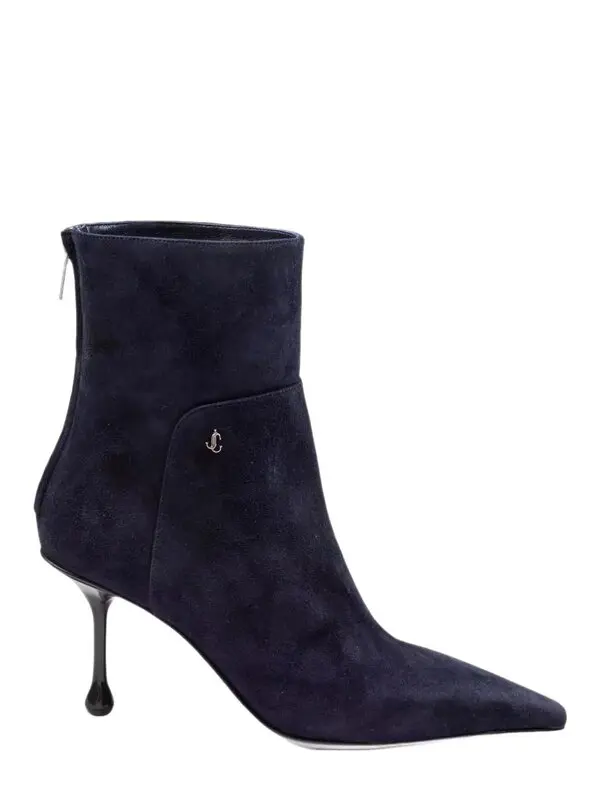 JIMMY CHOO Cycas Suede Pointed Toe Stiletto Heeled Boots - Blue