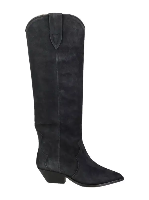 Isabel Marant Étoile Denvee Suede Cowboy Boots - Black