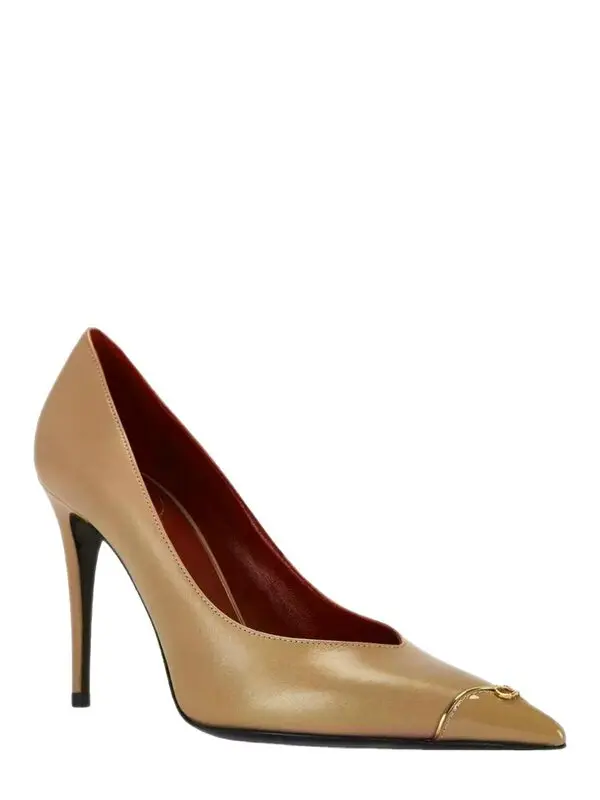 Valentino Garavani Vlogo Signature Pointed-toe Pumps - Neutrals