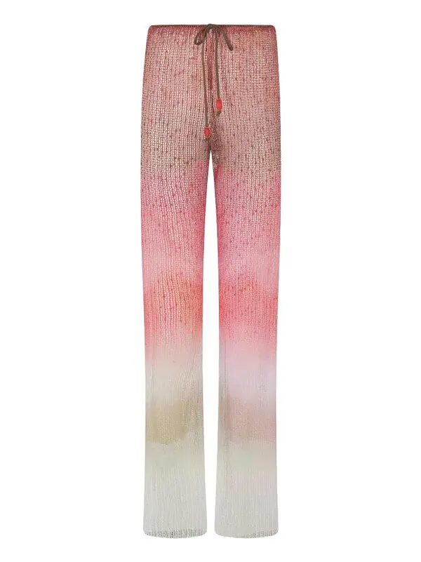 PIN-UP STARS Open-knit Tie-dye Drawstring Trousers - Red