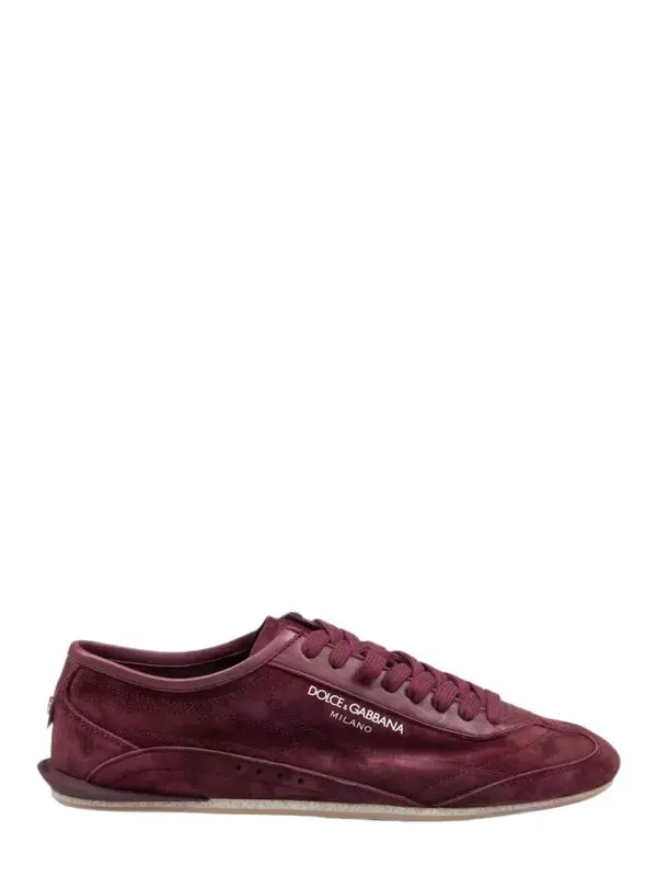 Dolce & Gabbana Gimondi Plus Suede-leather Sneakers - Red