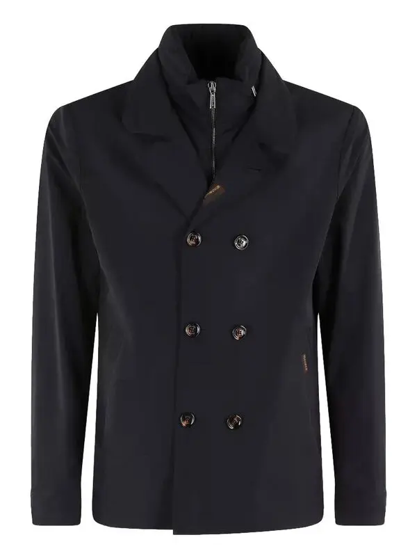 MOORER Double-breasted Padded Jacket - Blue
