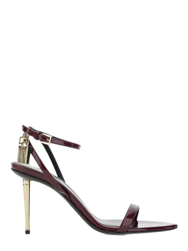 TOM FORD Padlock Detail Ankle Strap Sandals - Red