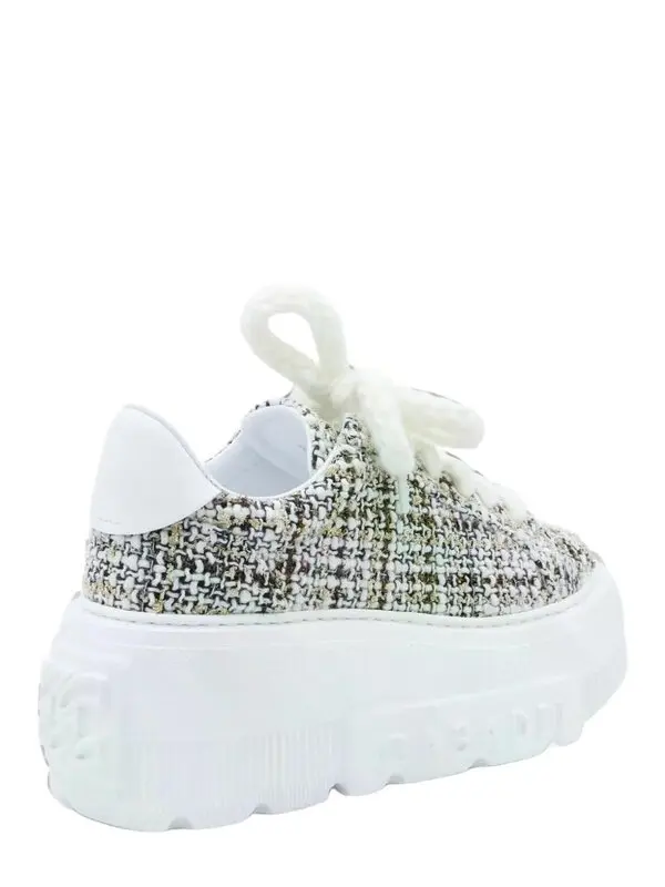 Casadei Nexus Tweed Platform Sneakers - White