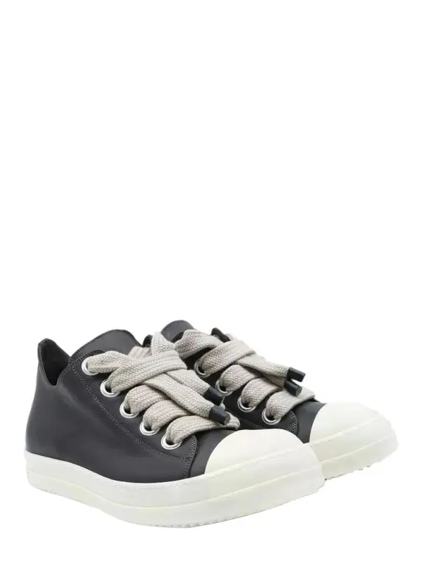Rick Owens Oversized Lace Leather Sneakers - Black