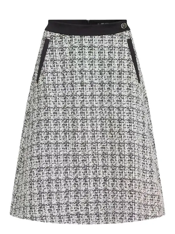 Karl Lagerfeld A-line Midi Skirt - White