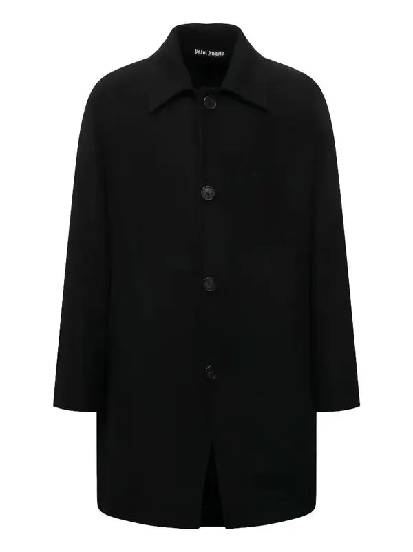 Palm Angels Single-breasted Coat - Black