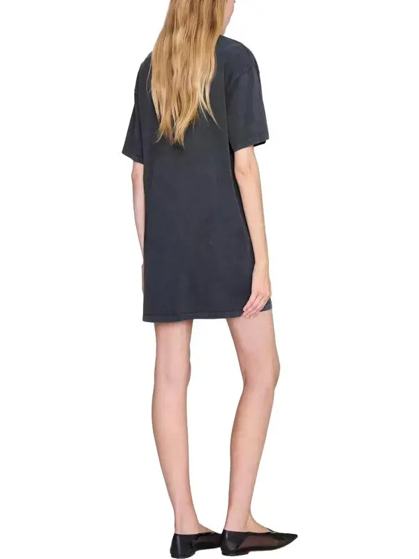 ANINE BING Beth Mini Dress Leopard Print - Black
