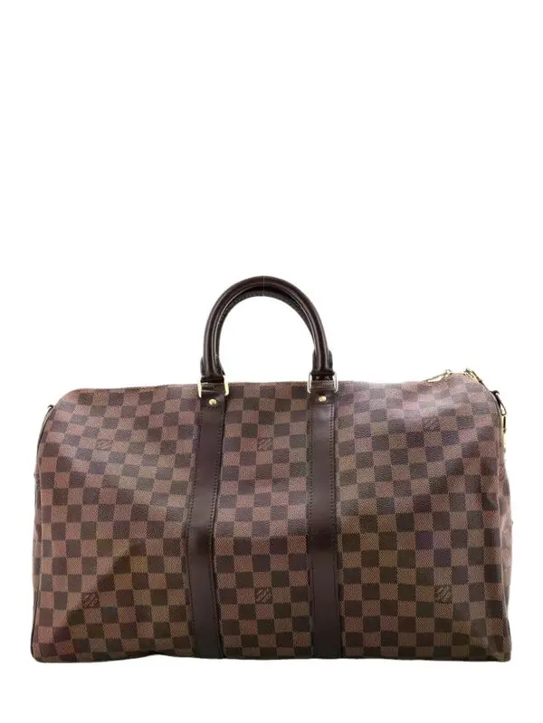 LOUIS VUITTON Keepall Bandouliere 45 Damier Travel Bag - Brown