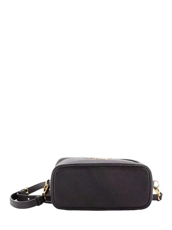 Prada Convertible Top Handle Vanity Vitello Daino Mini Shoulder Bag - Black