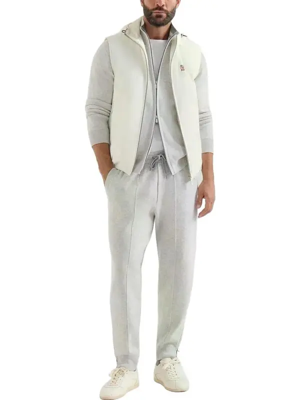 Brunello Cucinelli Cashmere Double Knit Zipper Cardigan - Grey